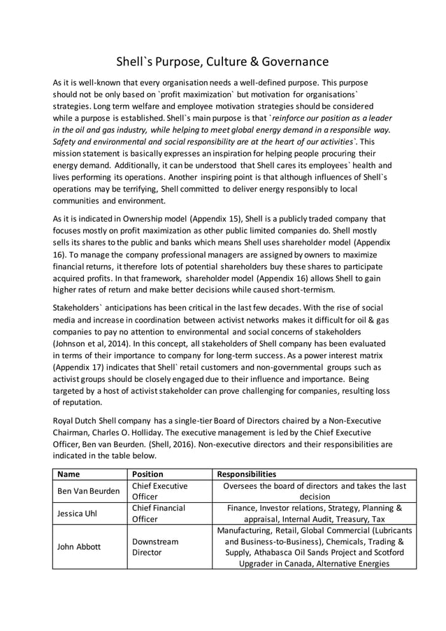 Shell - Strategy | DOCX | Business Administration | Business