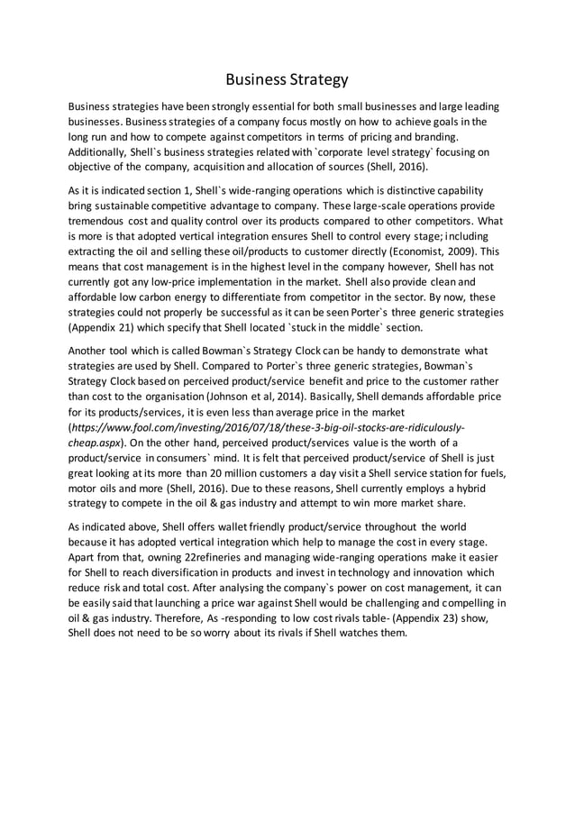 Shell - Strategy | DOCX | Business Administration | Business