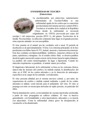 Enfermedades de reporte obligatorio en porcinos | DOCX