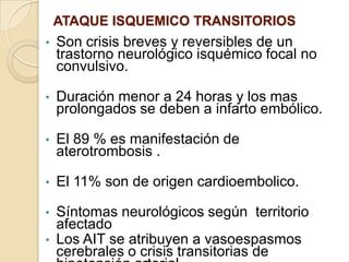 Enfermedad cerebro vascular | PPTX