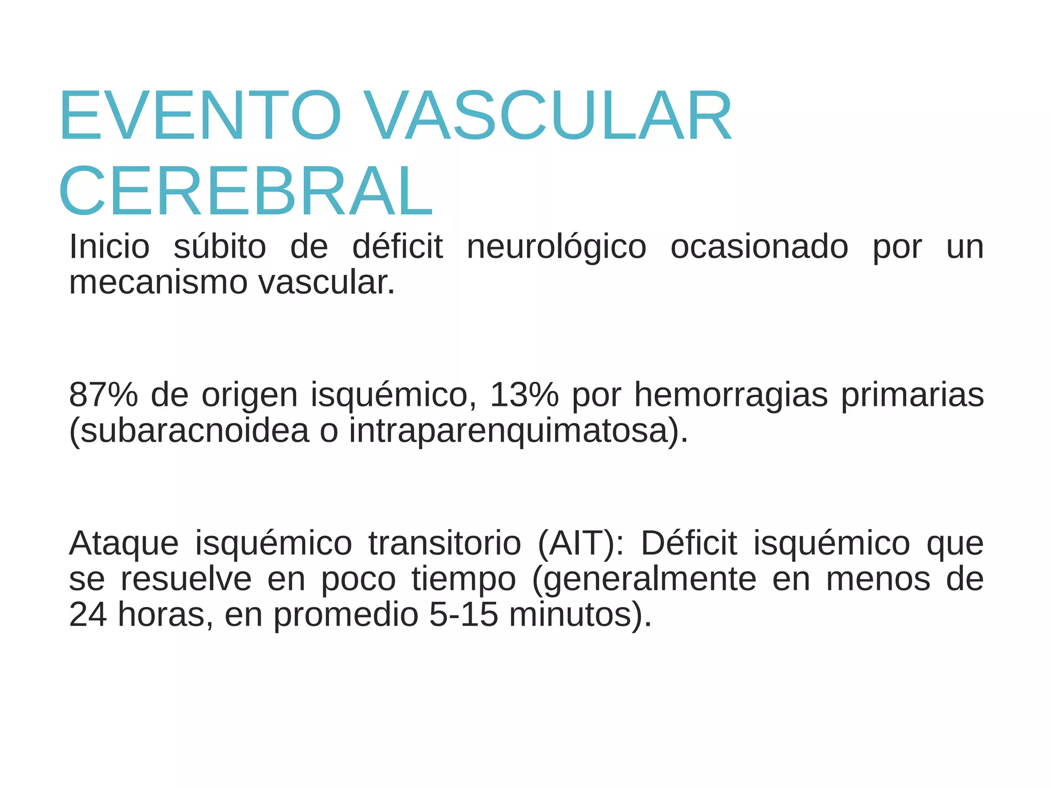 Enfermedad cerebrovascular | PPT