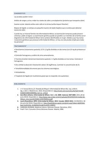 Enfermedad de Wilson | PDF