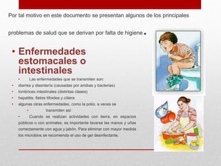 Enfermedades causadas por la falta de aseo personal | PPTX