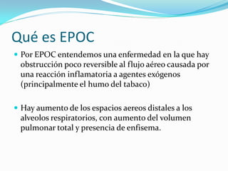 Enfermedad pulmonar obstructiva crónica (epoc) | PDF