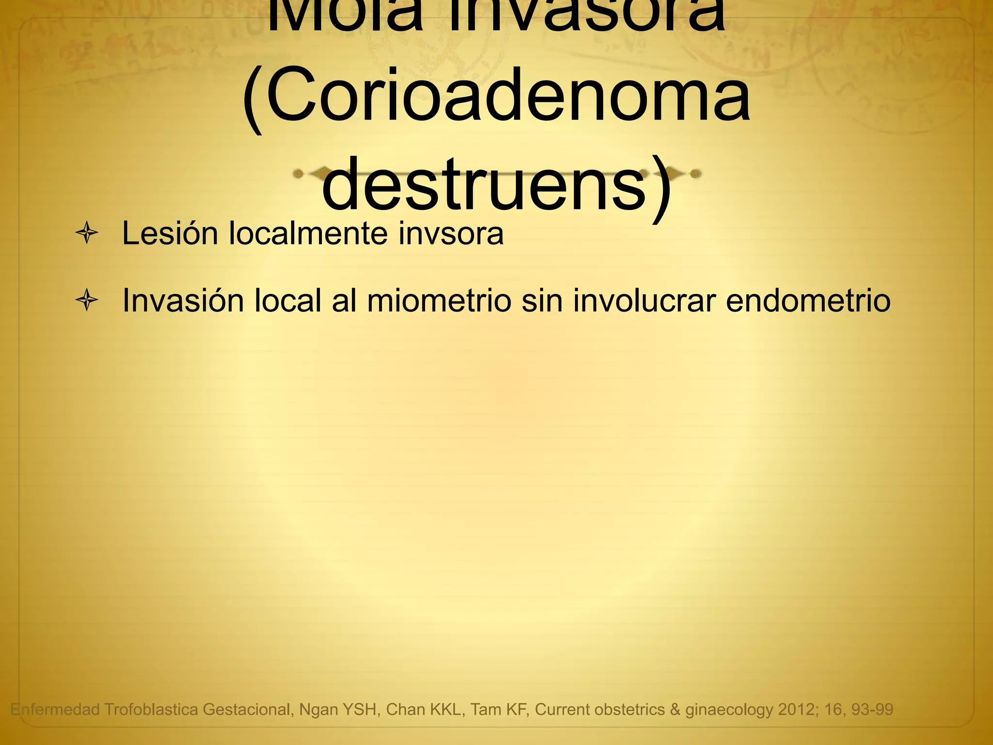 Mola hidatidiforme, Mola parcial, Mola completa, Enfermedad ...