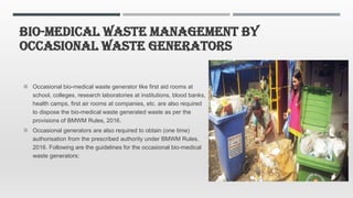 BIOMEDICAL WASTE MANAGEMENT AND HANDLING RULES | PPTX