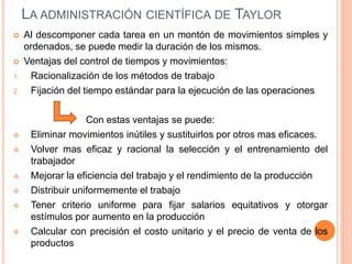 Enfoque clásico de la administración la adm. cientifica de taylor | PPTX