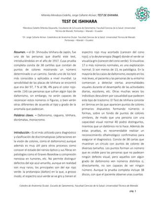 Enfoque patológico test de Ishihara | PDF