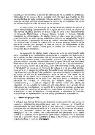 Enfoques y tendencias en la educacion de adultos | PDF