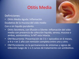 Enfoque terapeutico del complejo de la otitis media conf | PPTX