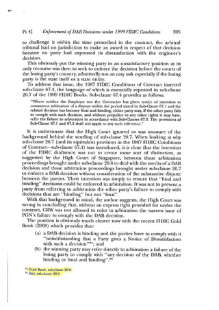 Enforcement of DAB decisions under FIDIC conditions of contract | PDF