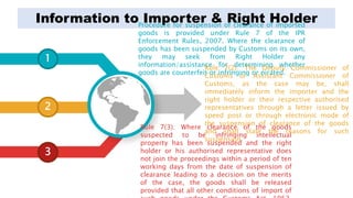 Enforcement Of Intellectual Property Rights Through Customs | PPTX