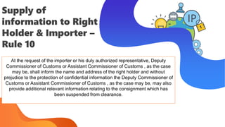 Enforcement Of Intellectual Property Rights Through Customs | PPTX