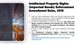 Enforcement Of Intellectual Property Rights Through Customs | PPTX