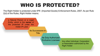 Enforcement Of Intellectual Property Rights Through Customs | PPTX