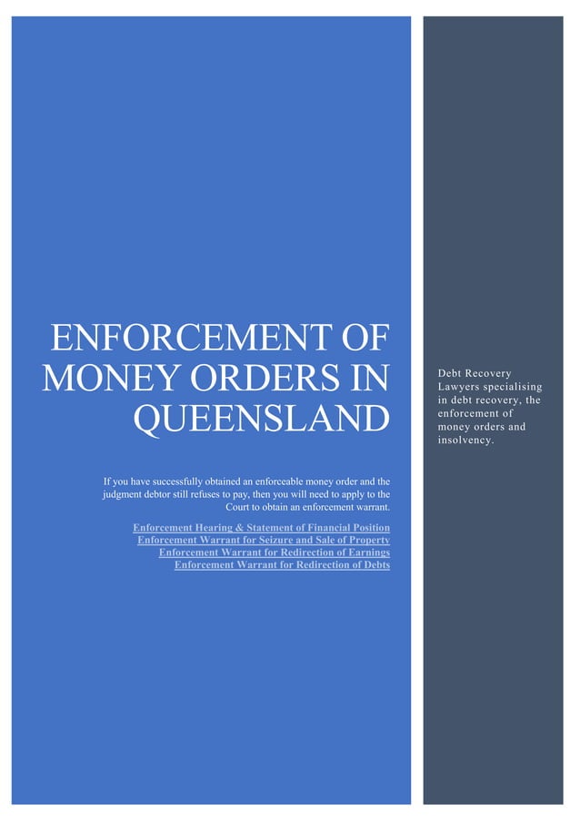 Enforcement of Money Orders in Queensland | PDF