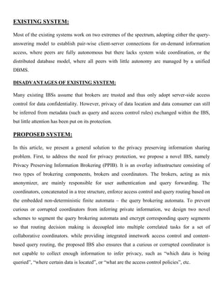 Enforcing secure and privacy preserving information brokering in ...