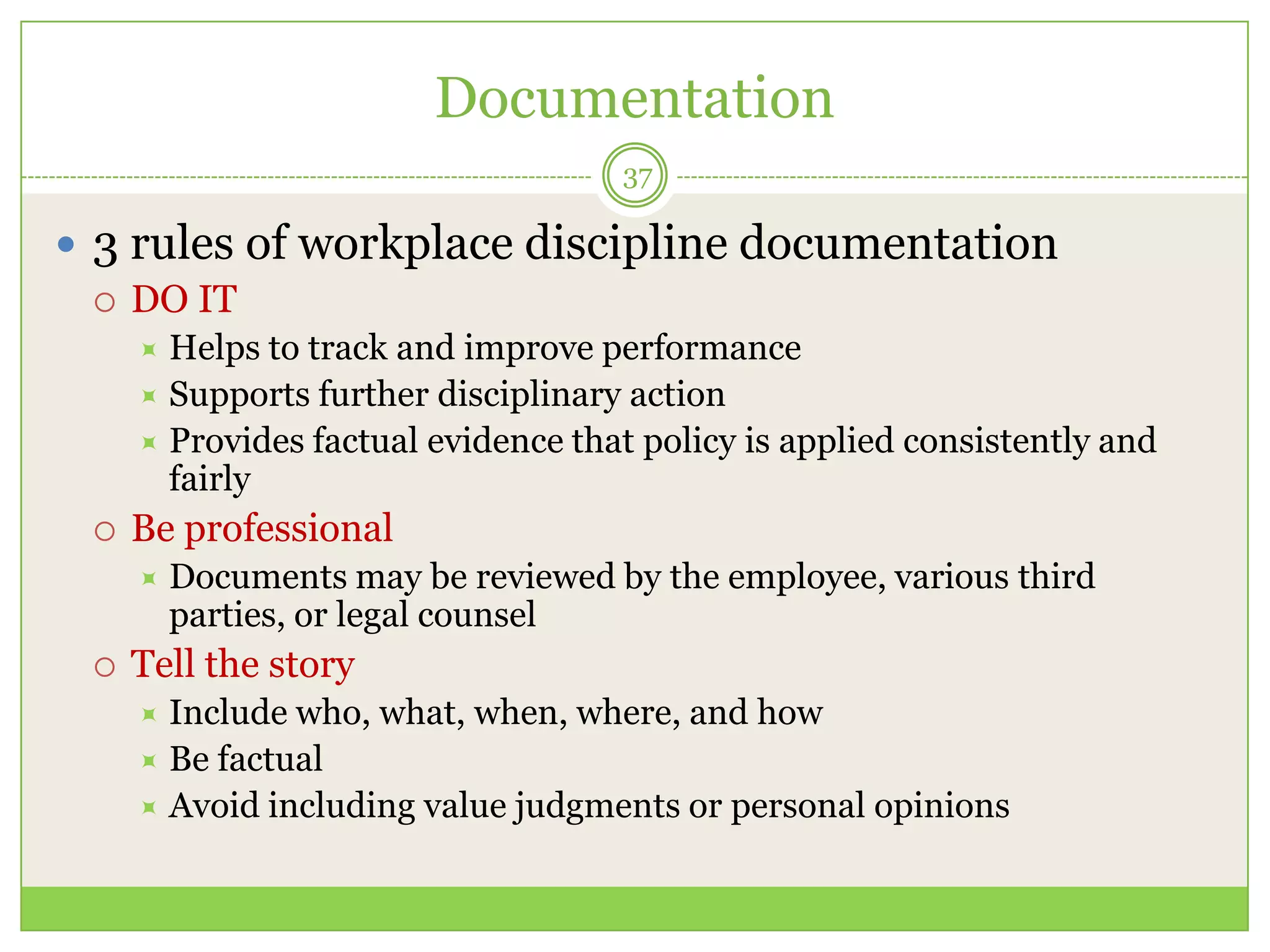 Enforcing workplace discipline yk | PPTX