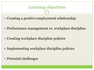 Enforcing workplace discipline yk | PPTX