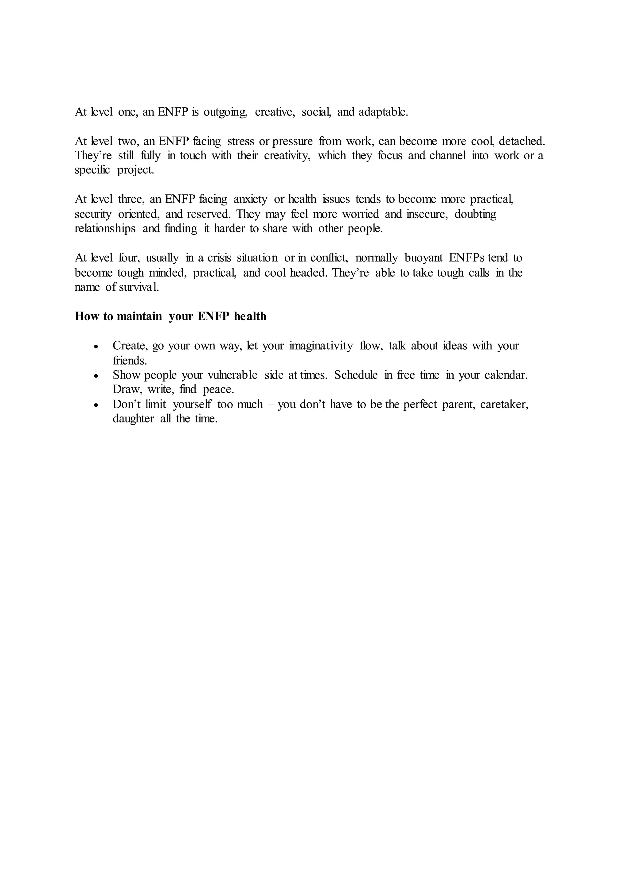 Enfp health levels | DOCX