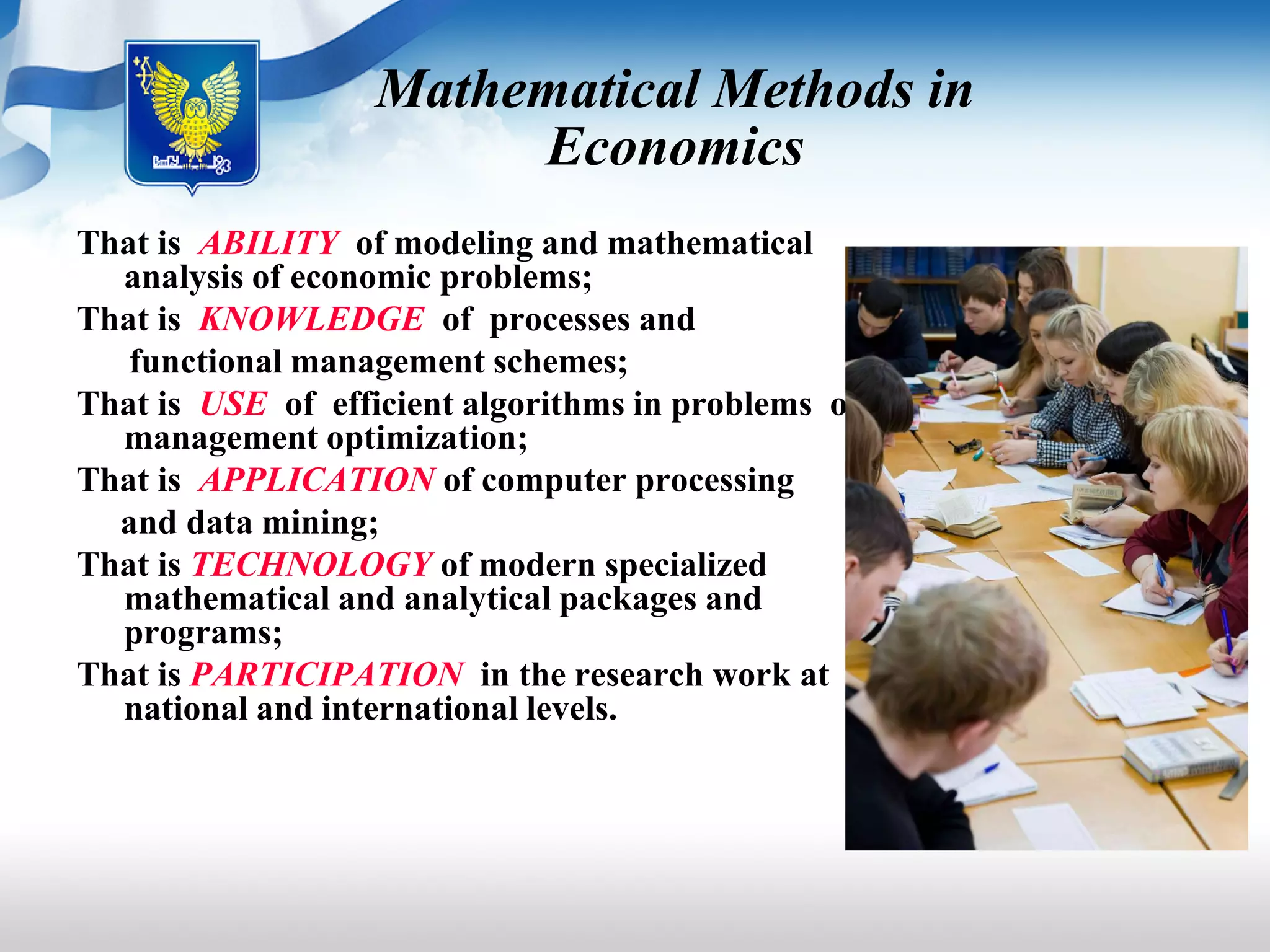 Mathematical Modeling in Economics | PDF