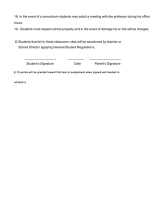 Eng. 12 class rules | PDF