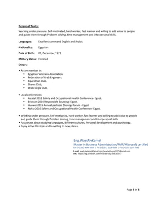 Eng.wael aly kamel cv | PDF