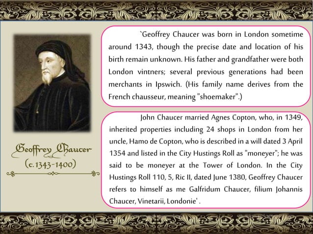 Analysis of Canterbury Tales by Geoffrey Chaucer (General Prologue, The ...