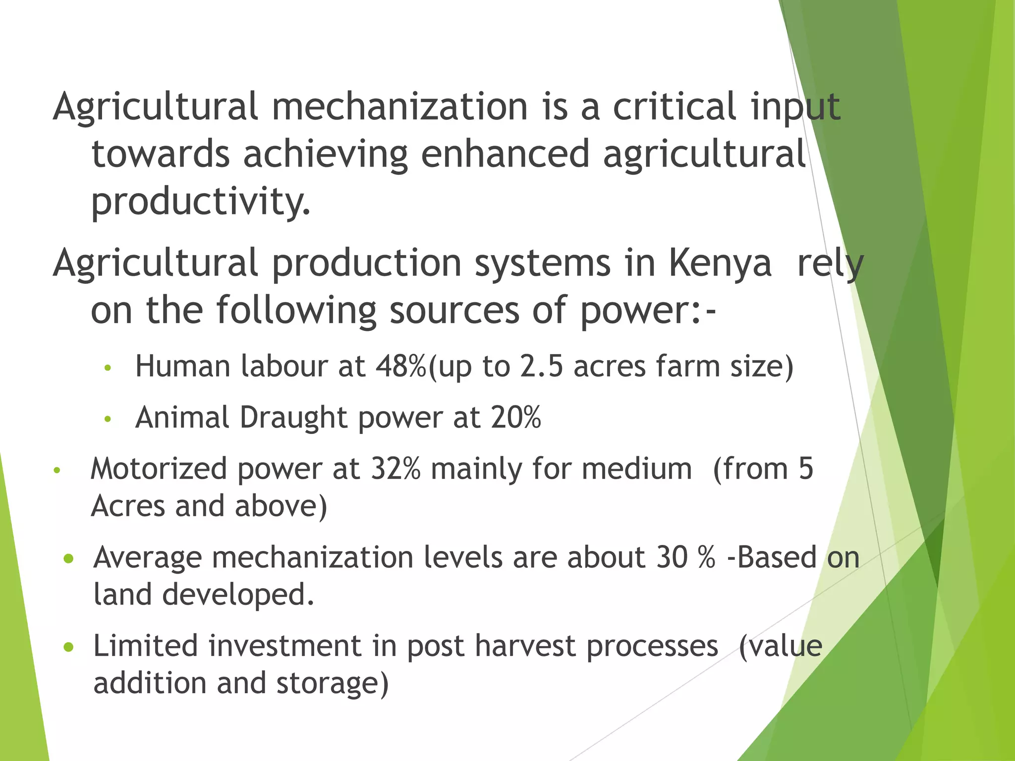 Eng. kanui current situation of agricultural mechanization in kenya | PDF