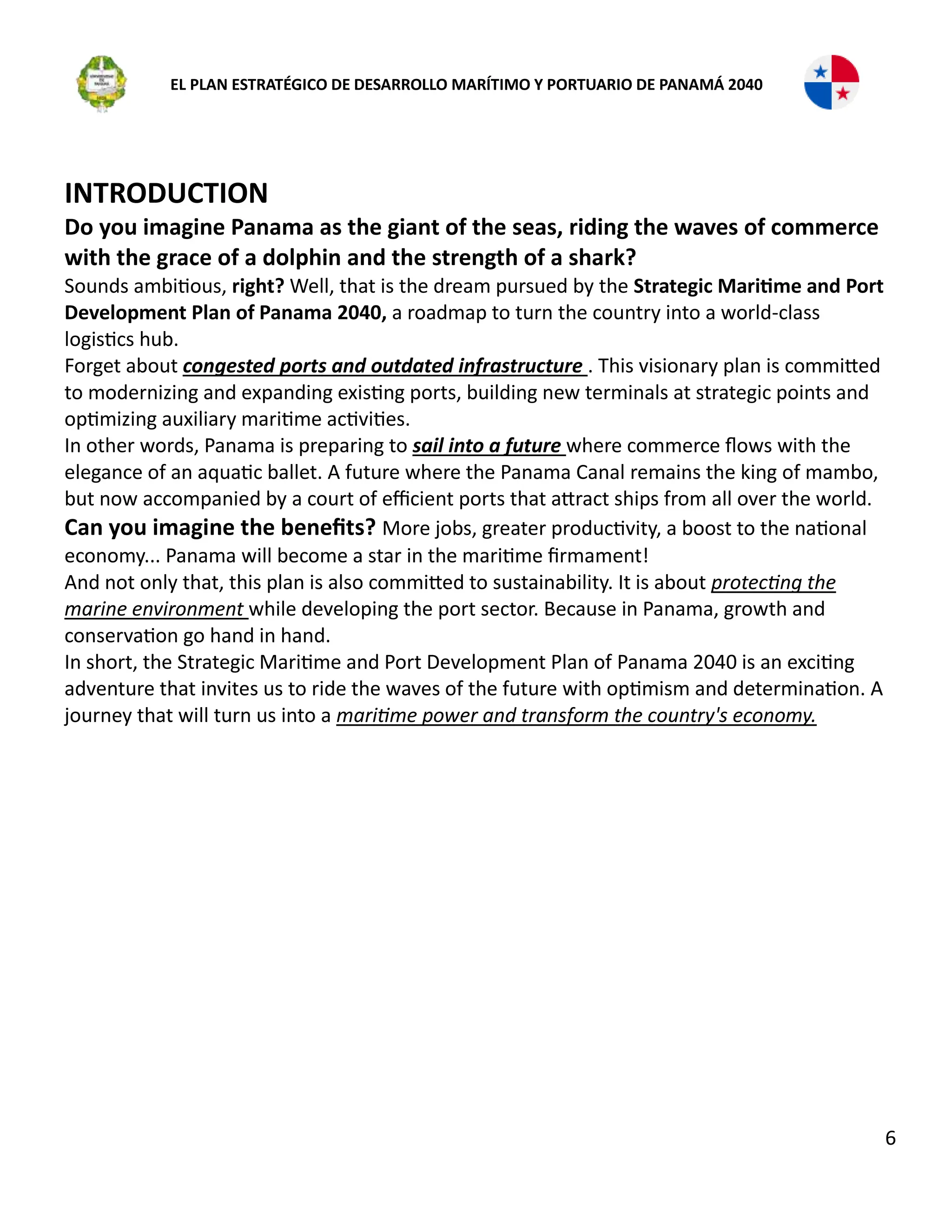 THE STRATEGIC MARITIME AND PORT DEVELOPMENT PLAN OF PANAMA 2040 | DOCX