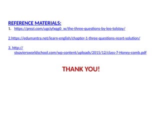 Three questions by Leo Tolstoy power point presentation | PPTX