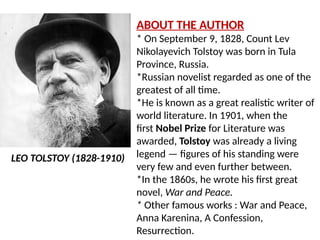 Three questions by Leo Tolstoy power point presentation | PPTX