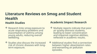 This presentation is all about smog and it's effects | PPTX