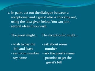 English for Hotel Business: Part 8 Check Out | PPTX