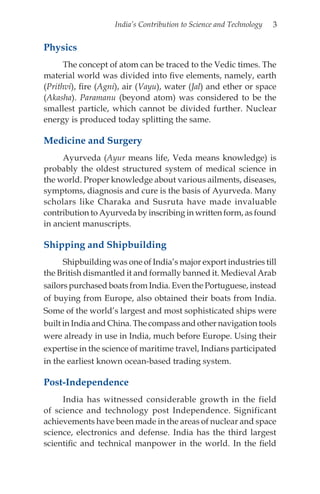 INDIA'S CONTRIBUTION TO SCIENCE | PDF