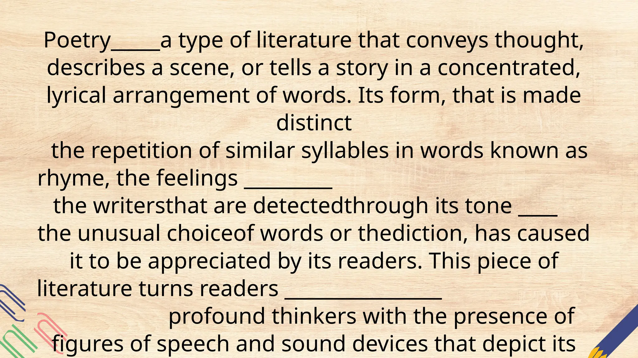 Literary Devices used in POETRY for English 7 | PPTX