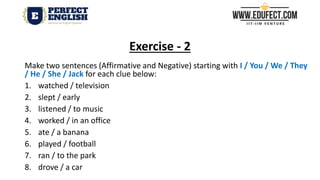 Simple Past Tense - Affirmative / Negative | PPTX