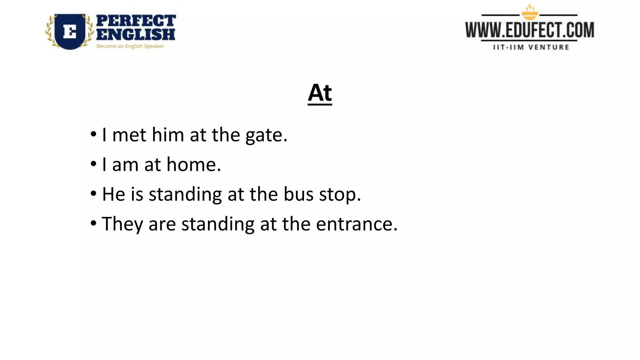 Prepositions in English Grammar - Time (at , on, in) and Place (At, on ...