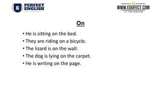 Prepositions in English Grammar - Time (at , on, in) and Place (At, on ...