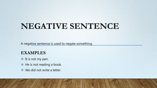Types of sentence | PPTX