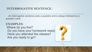 Types of sentence | PPTX