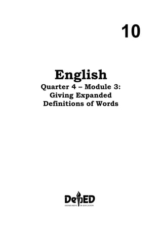 Giving Expanded definitions of Wordsssss | PDF