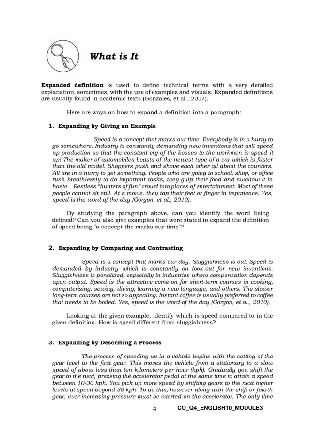 Giving Expanded definitions of Wordsssss | PDF