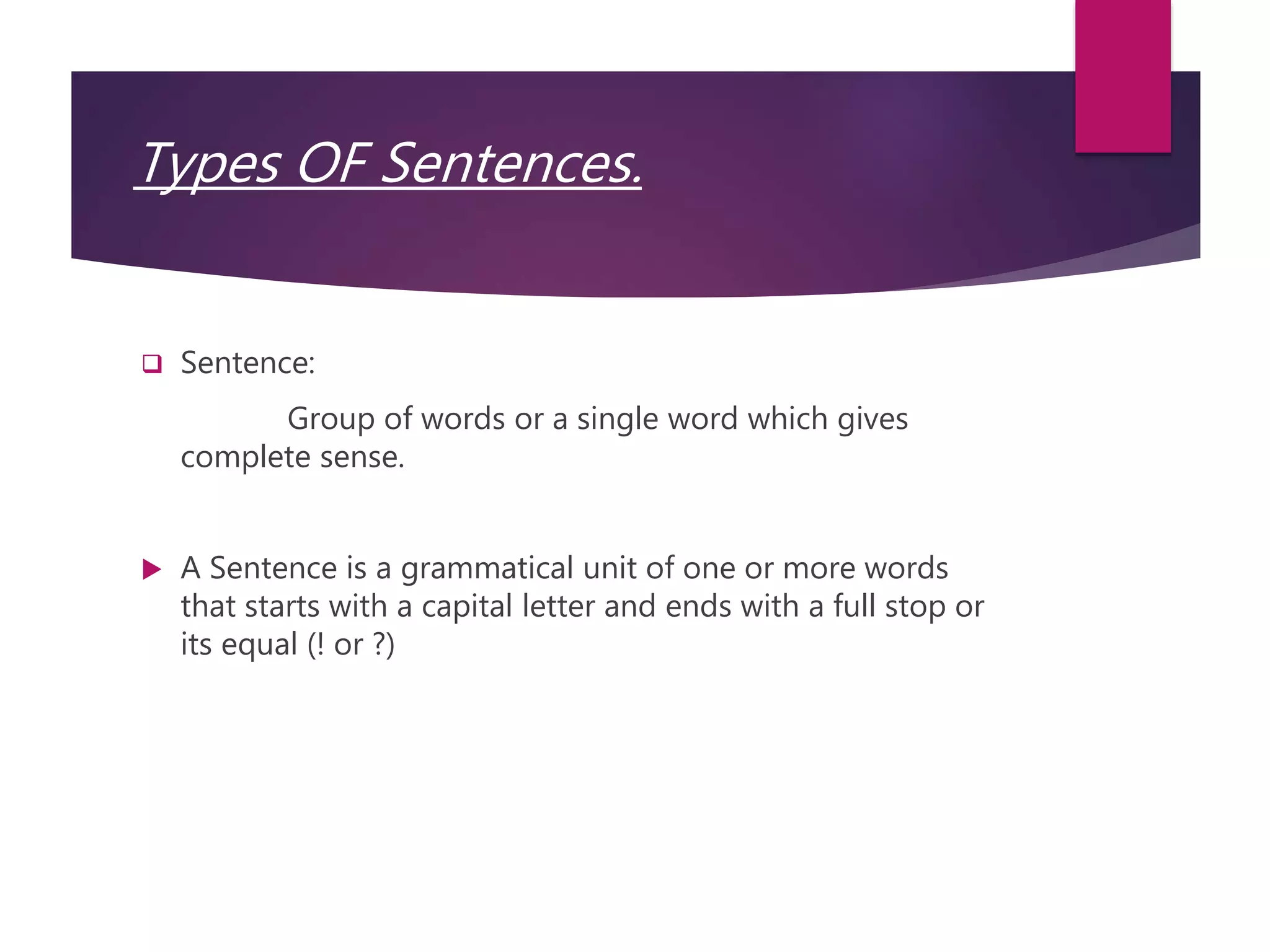 EngLish Ppt (Sentences) | PPTX