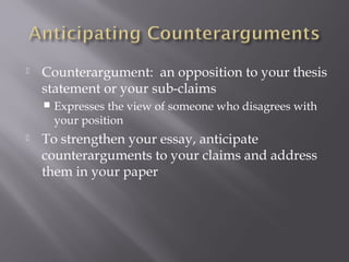English: Counterarguments | PPT