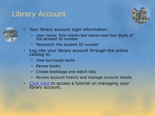 Library Orientation (ENG101) | PPT