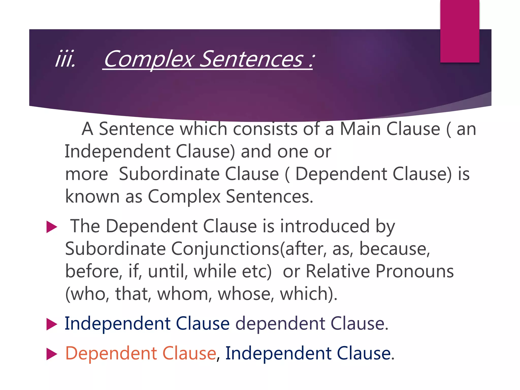 Types Of Sentences. Types Of Simple Sentences. Clauses. Conjunctions. | PPT