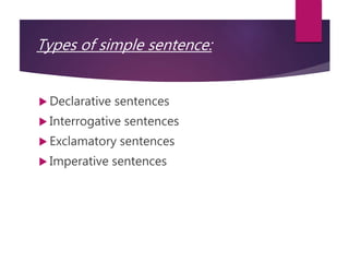 Types Of Sentences. Types Of Simple Sentences. Clauses. Conjunctions ...