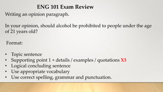 Eng 101 exam review nathalia bb | PPTX
