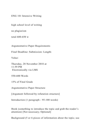 ENG 101 Intensive Writinghigh school level of writing no p.docx